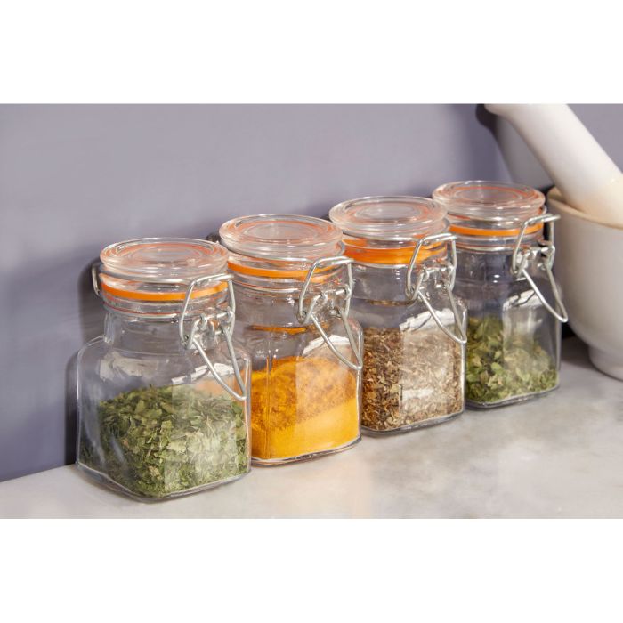 Luca Clip Top Lid Glass Jars Set Of 4 | The Organised Store