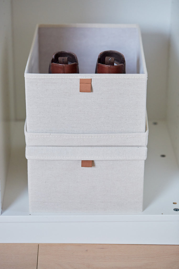 Storage Boxes With Lids - Set of 5 - Cream | The Organised Store