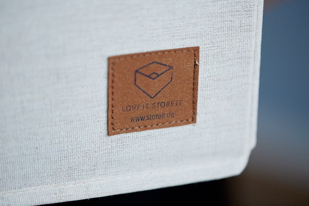 Fabric Storage Box With Hinged Lid - Cream | The Organised Store