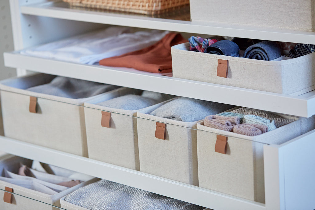 Fabric Wardrobe Organiser - Set of 5 - Cream | The Organised Store