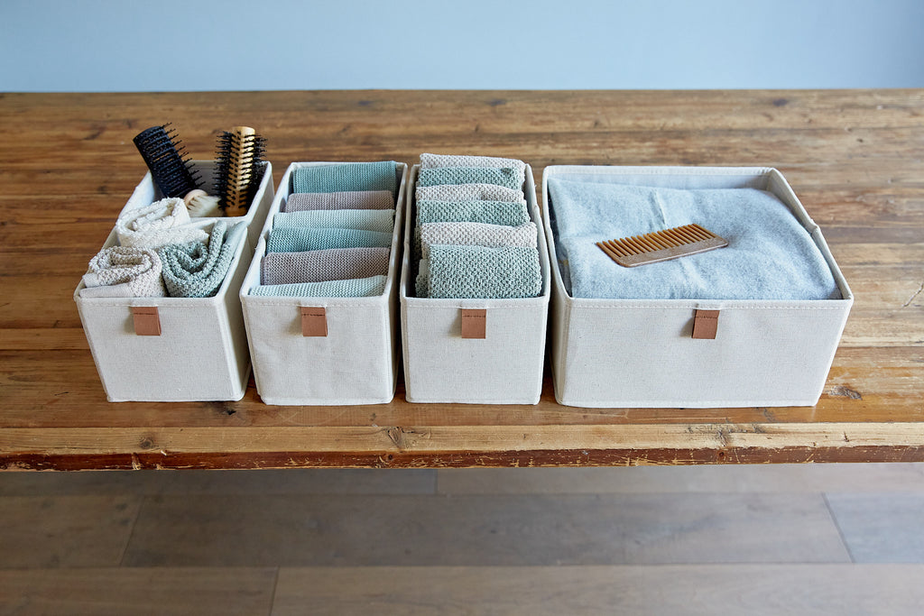 Fabric Wardrobe Organiser - Set of 5 - Cream | The Organised Store