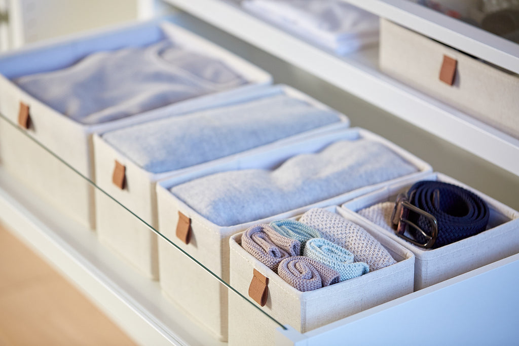 Fabric Wardrobe Organiser - Set of 5 - Cream | The Organised Store