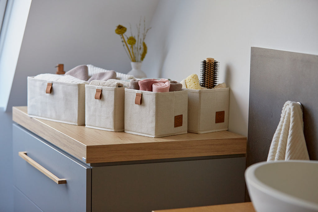 Storage Boxes - Set of 4 - Cream | The Organised Store