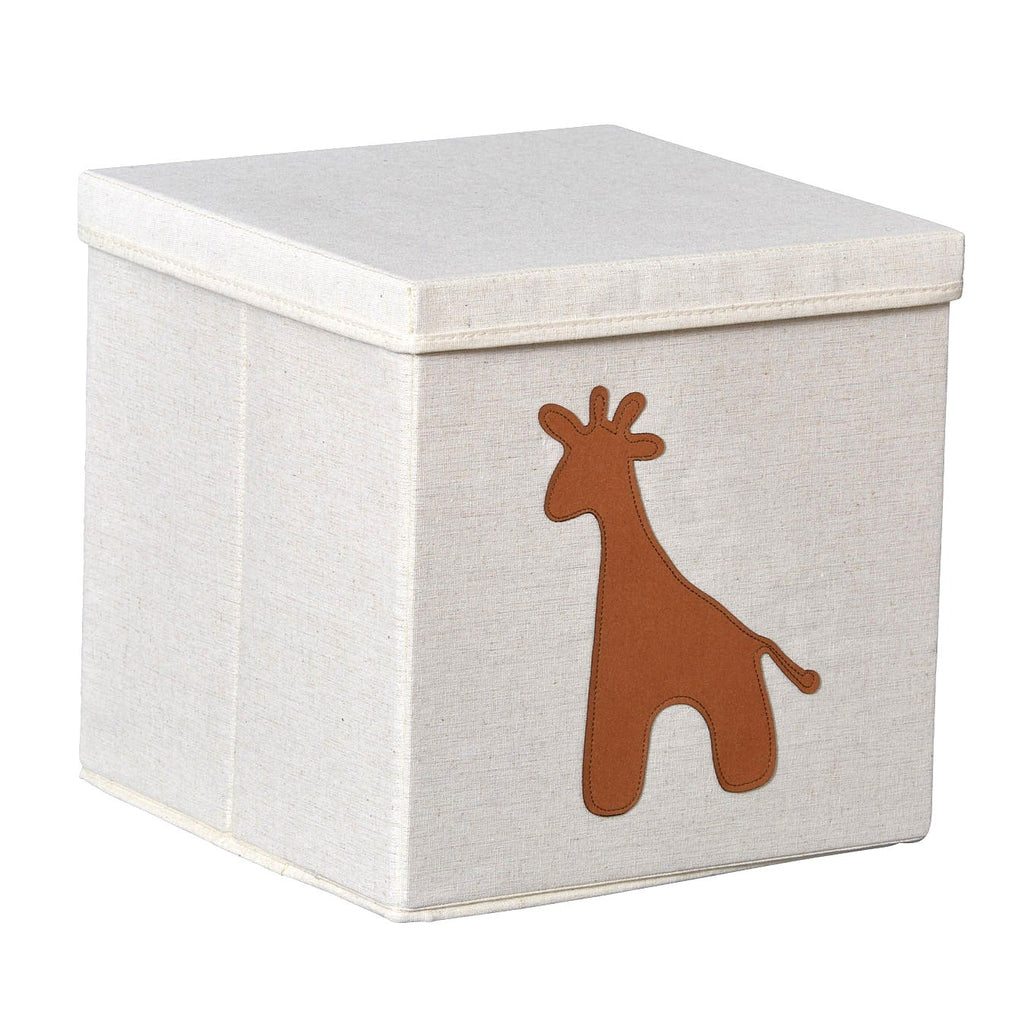 Storage Box With Lid - White With Giraffe | The Organised Store