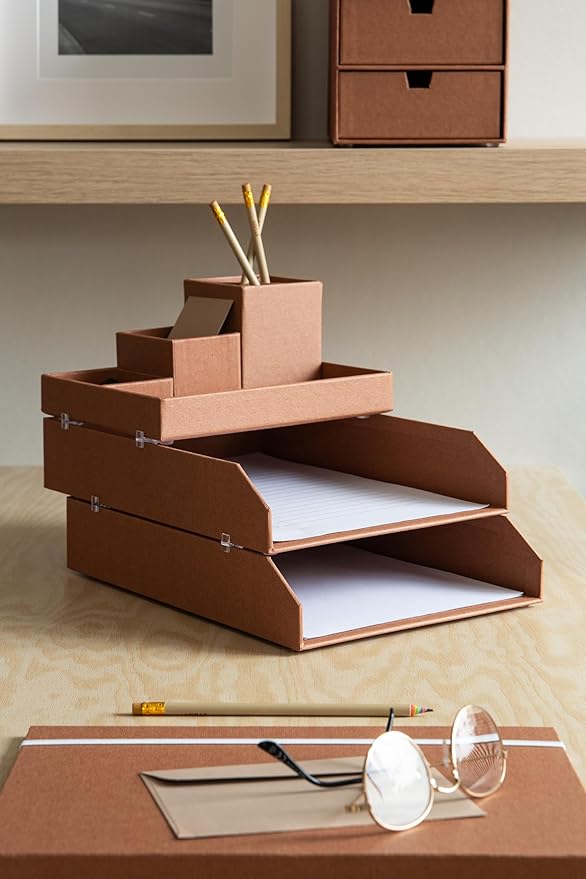 Hankan X 2- Papaer Tray- Sienna – The Organised Store