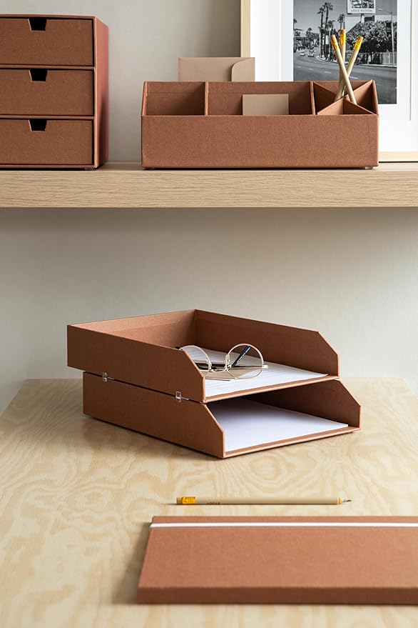 Hankan X 2- Papaer Tray- Sienna – The Organised Store