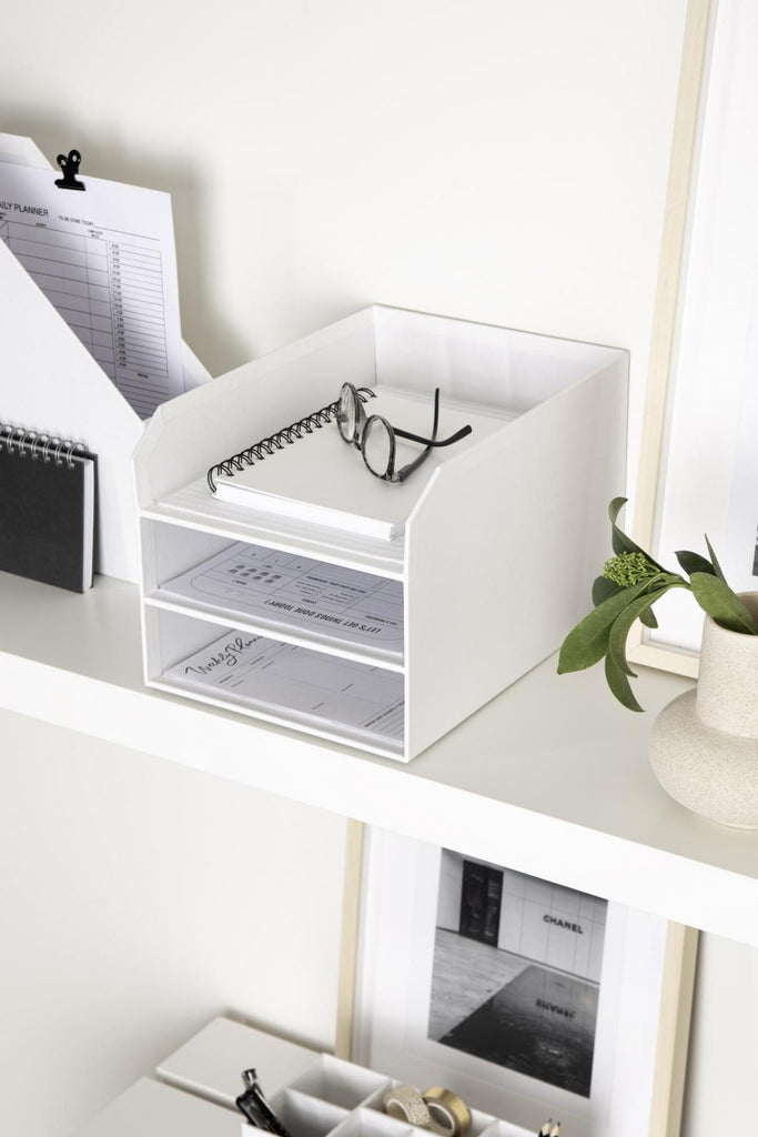 TREY 3-Tier Letter Tray- White | The Organised Store