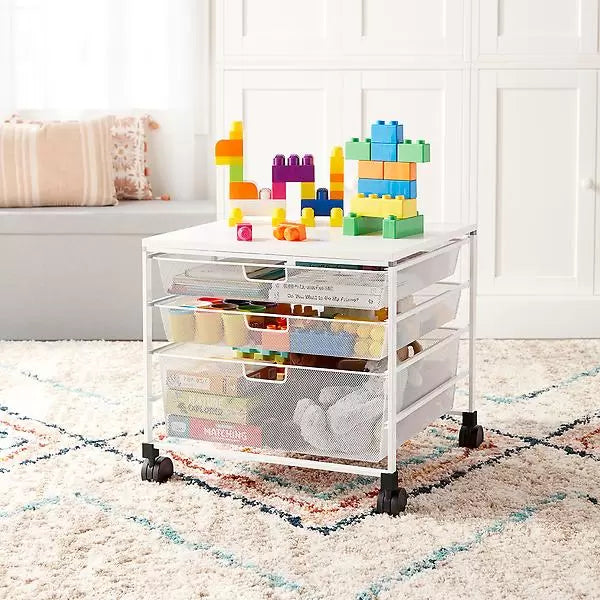 Elfa Mobile Mesh Drawers- Width 55cm Depth 54cm. Includes Casters | The ...
