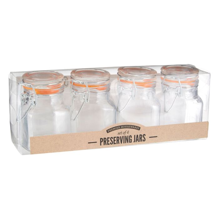 Luca Clip Top Lid Glass Jars Set Of 4 | The Organised Store