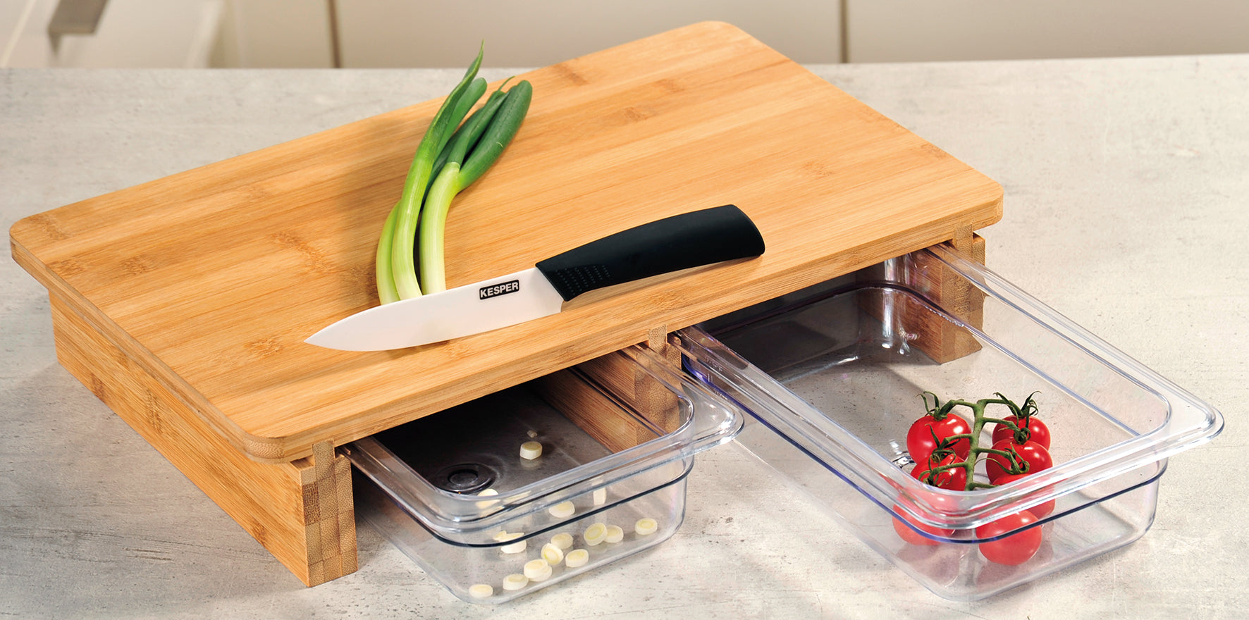 Chopping Board 2 Drawer Wood